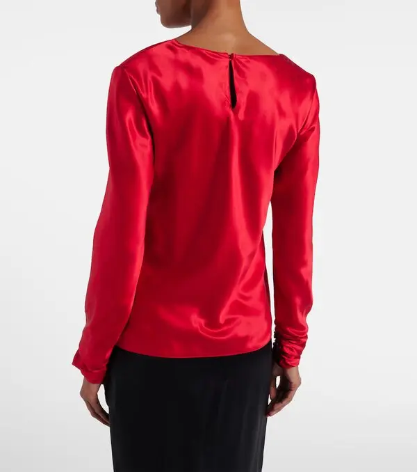 Valentino Garavani Draped Silk Satin Top