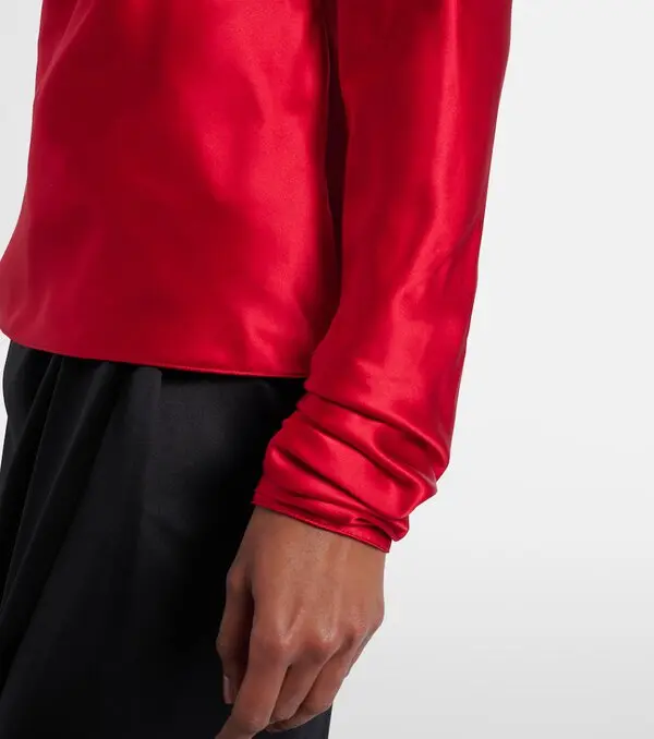 Valentino Garavani Draped Silk Satin Top