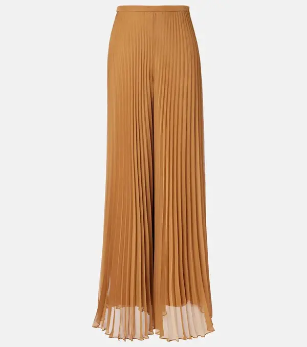 Max Mara Grembo Pleated Wide-leg Pants - Beige