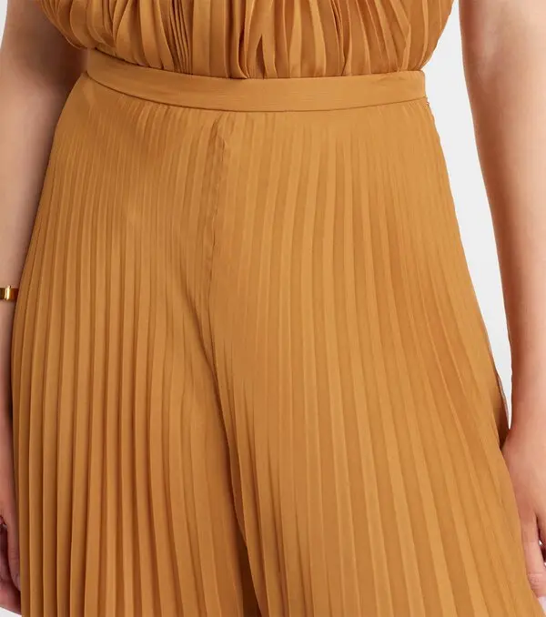 Max Mara Grembo Pleated Wide-leg Pants - Beige
