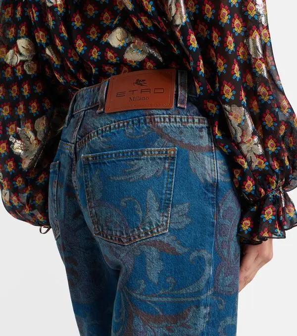 Etro Floral Flared Jeans - Blue