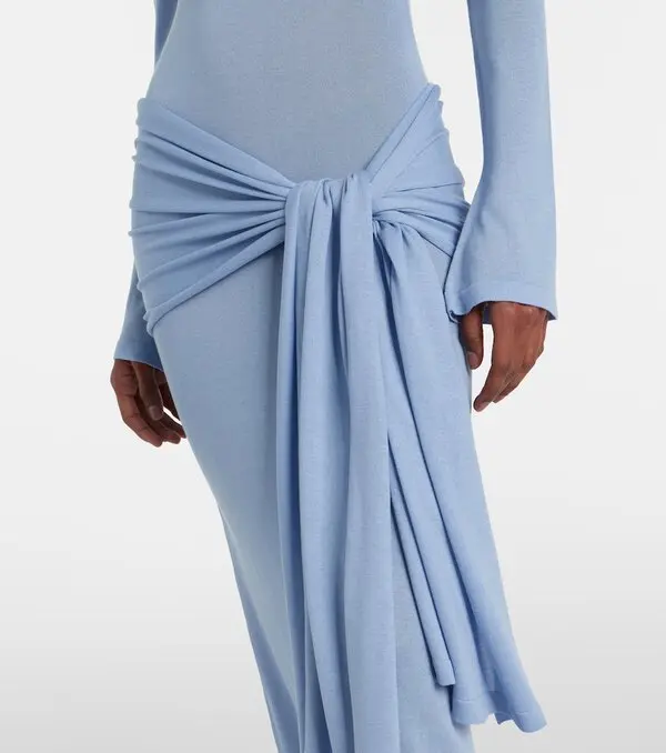 AYA MUSE Lace-trimmed Maxi Dress - Blue