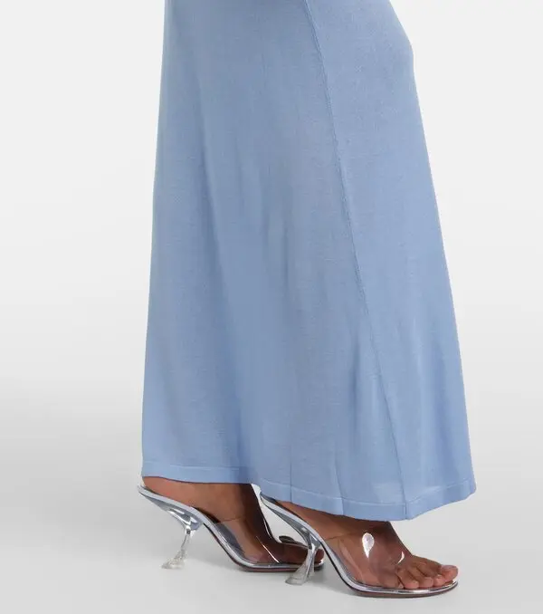 AYA MUSE Lace-trimmed Maxi Dress - Blue