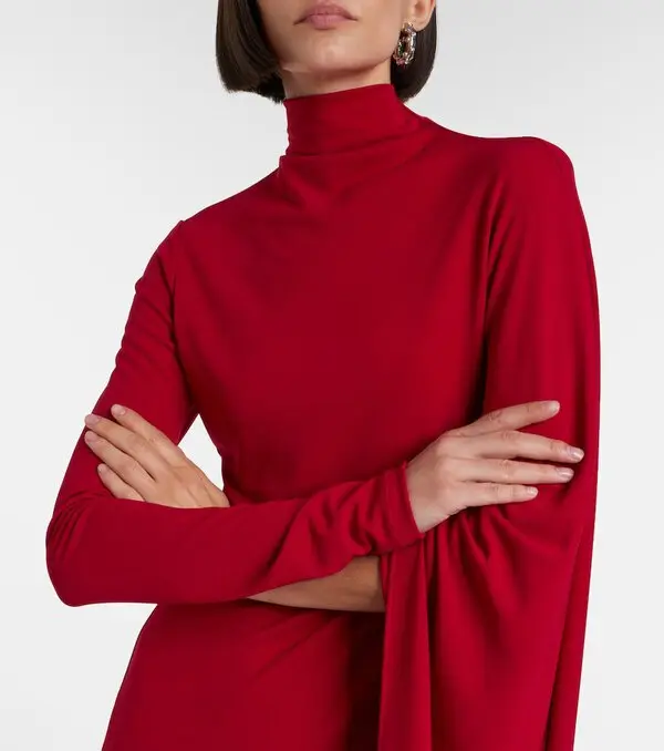 Stella McCartney Caped Crepe Jersey Minidress