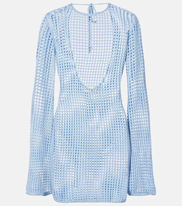 BANANHOT Serena Open-knit Minidress - Blue