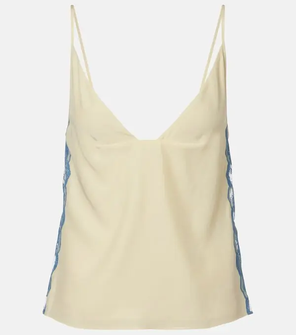 SIR. Lace-trimmed Silk Camisole - Yellow