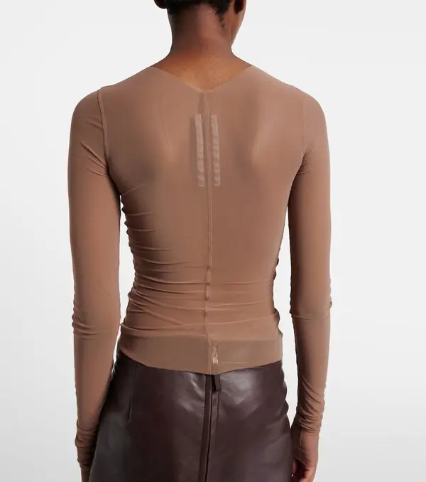 Rick Owens Temple Sheer Tulle Top - Brown