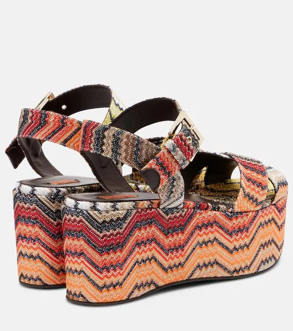 Missoni Julia Zigzag Lamé Platform Sandals - Multicoloured