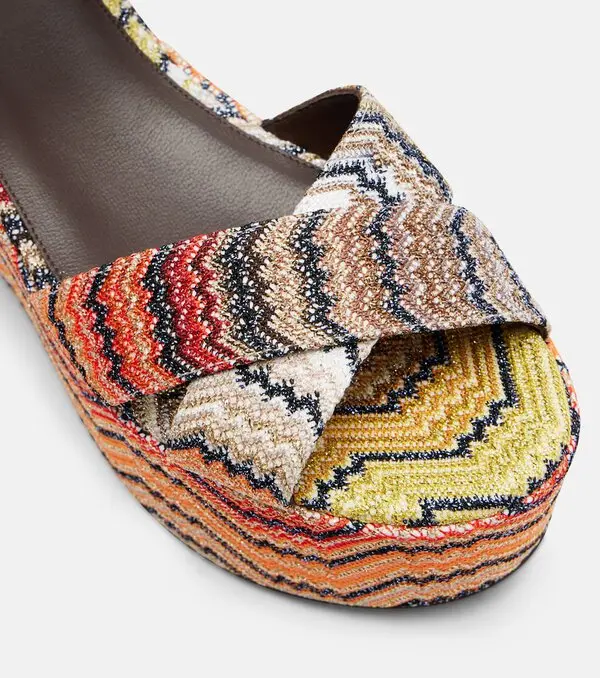 Missoni Julia Zigzag Lamé Platform Sandals - Multicoloured