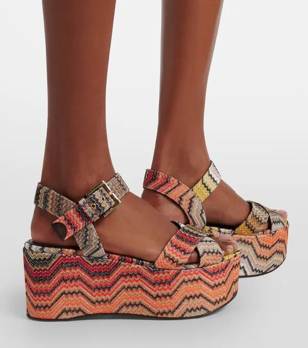 Missoni Julia Zigzag Lamé Platform Sandals - Multicoloured