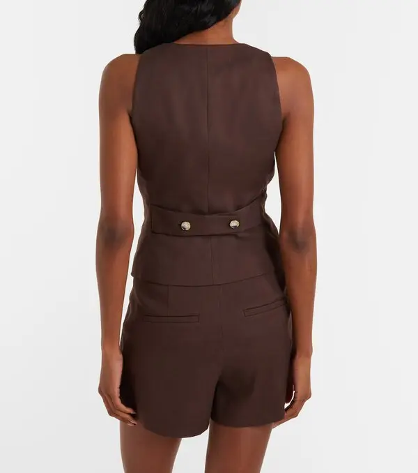 Veronica Beard Hartwell Linen-blend Twill Vest