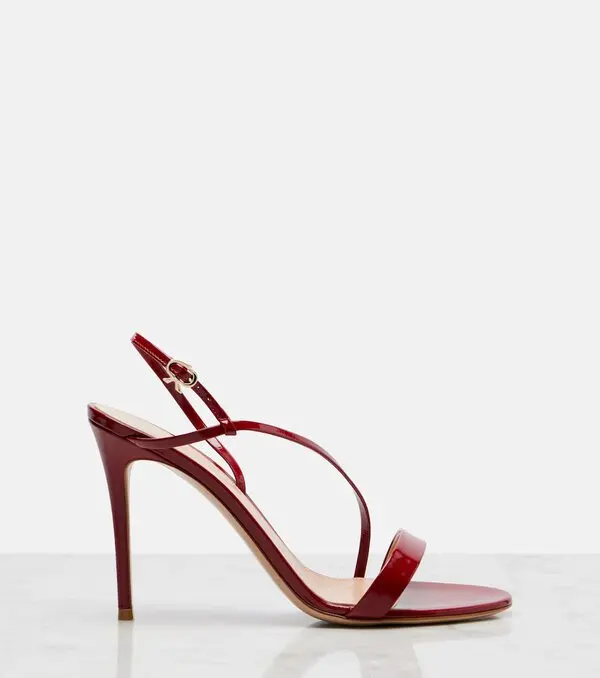 GIANVITO ROSSI Manhattan Leather Sandals - Red