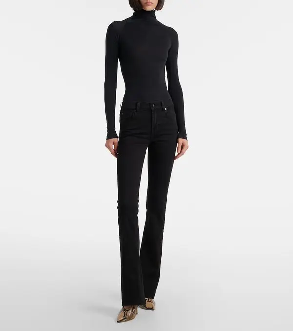 7 For All Mankind Mid-rise Bootcut Jeans - Black