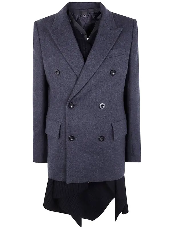 Sacai Wool Melton X Wool Knit Jacket