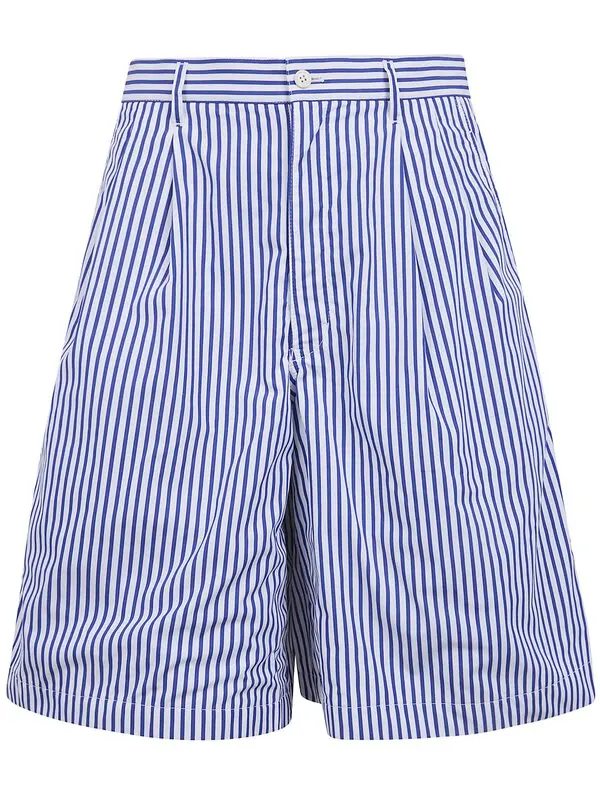 Comme Des Garçons Wide Leg Striped Shorts - White