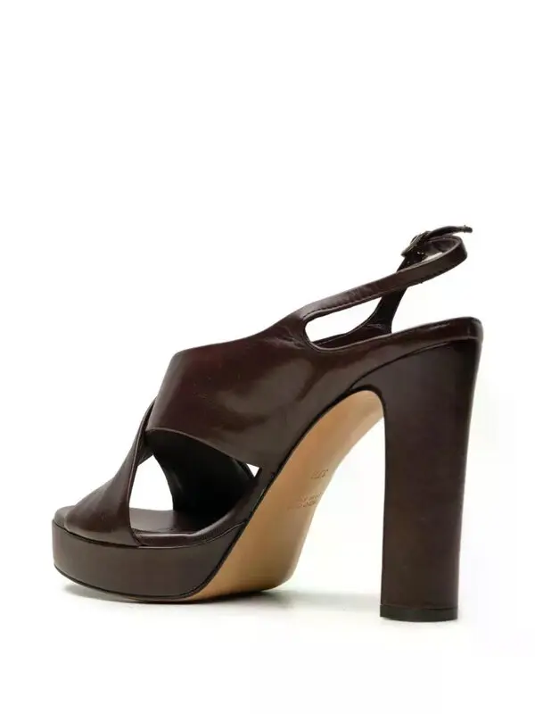 CHUCKIES Crossover-strap Platform Sandals - Brown