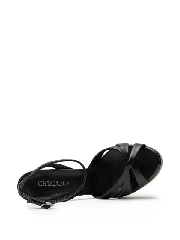 CHUCKIES Crossover-strap Platform Sandals - Black