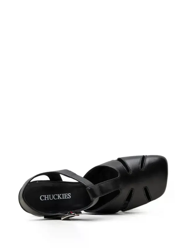 CHUCKIES T-bar Buckle Sandals - Black
