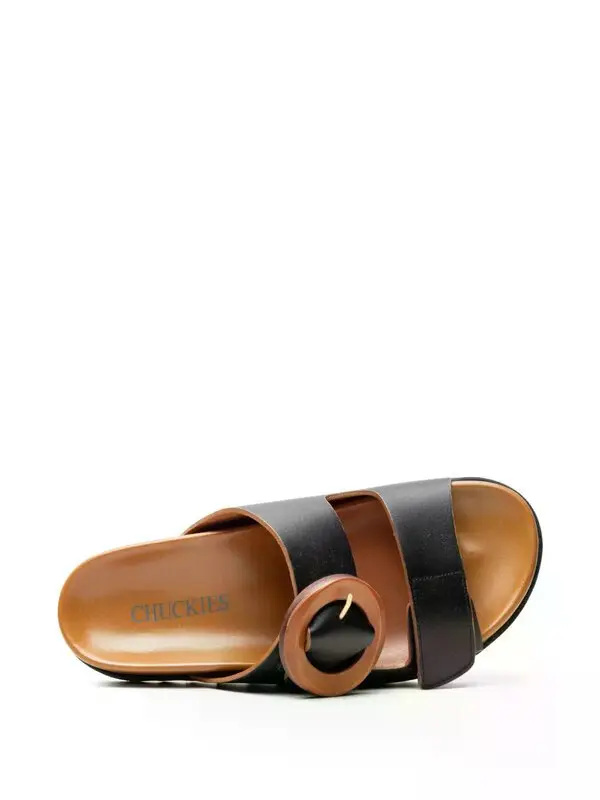 CHUCKIES Buckle-detail Touch-strap Sandals - Black