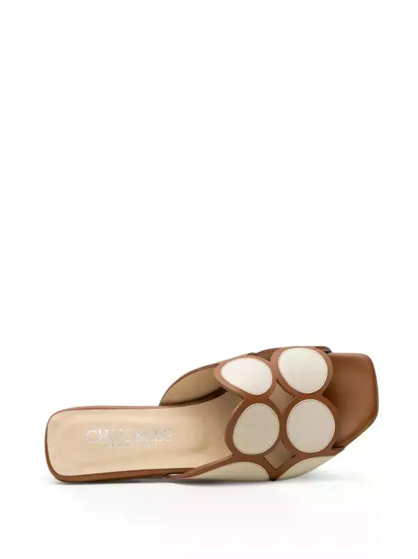 CHUCKIES Cut-out Leather Flat Sandals