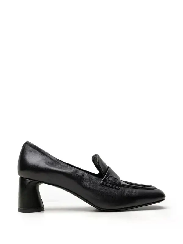 CHUCKIES Leather Block-heel Pumps - Black