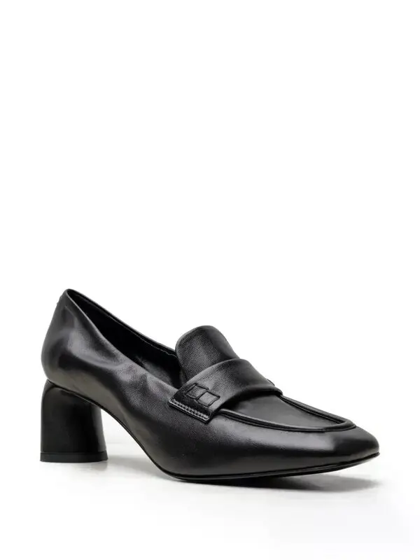 CHUCKIES Leather Block-heel Pumps - Black