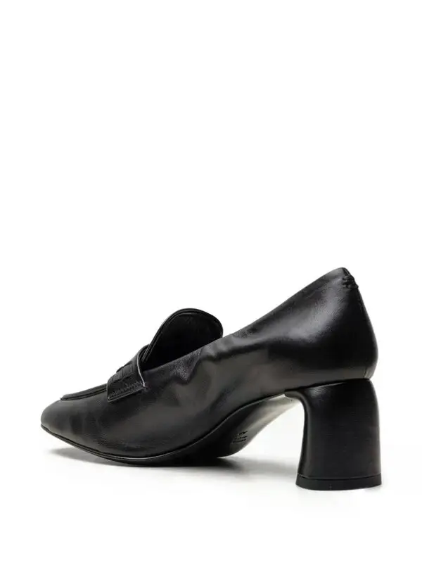 CHUCKIES Leather Block-heel Pumps - Black
