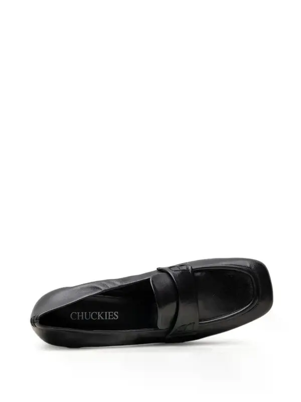 CHUCKIES Leather Block-heel Pumps - Black