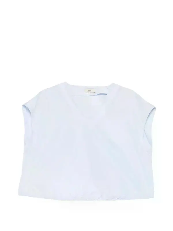 Herno Drawstring-hem V-neck Top - Blue