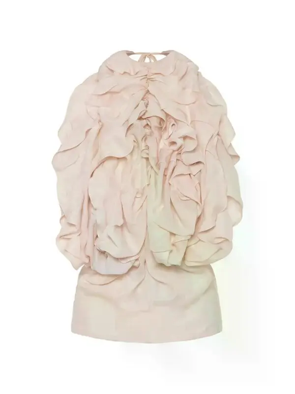 MAISON MARGIELA Ruffled Halter Top - Neutrals