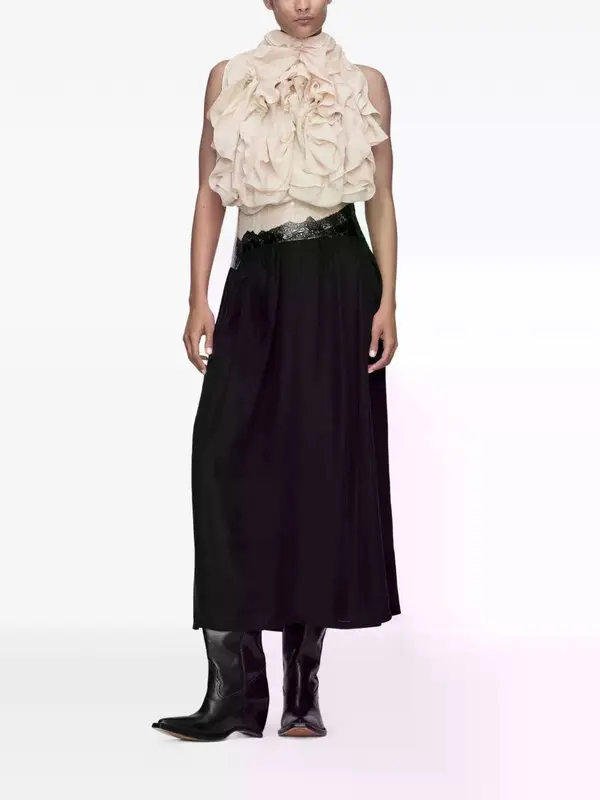 MAISON MARGIELA Ruffled Halter Top - Neutrals
