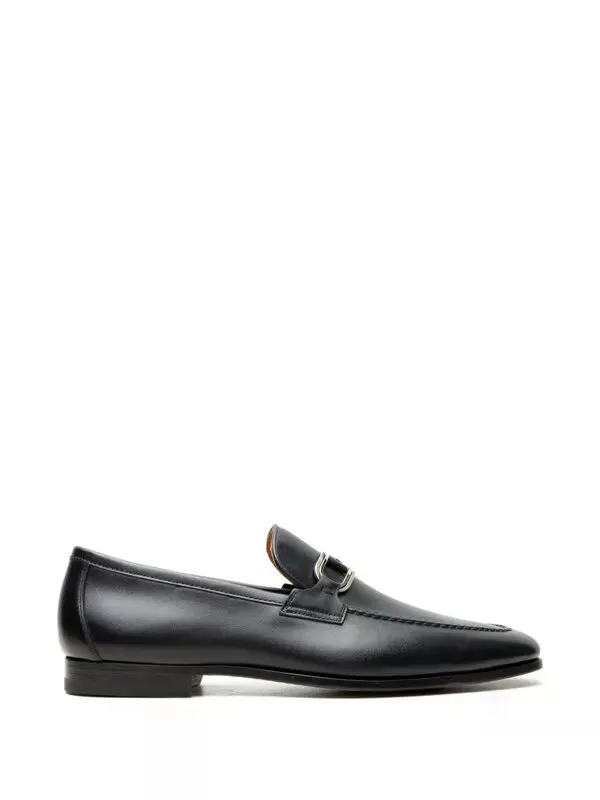 Magnanni Silvano Strap Leather Loafers - Black