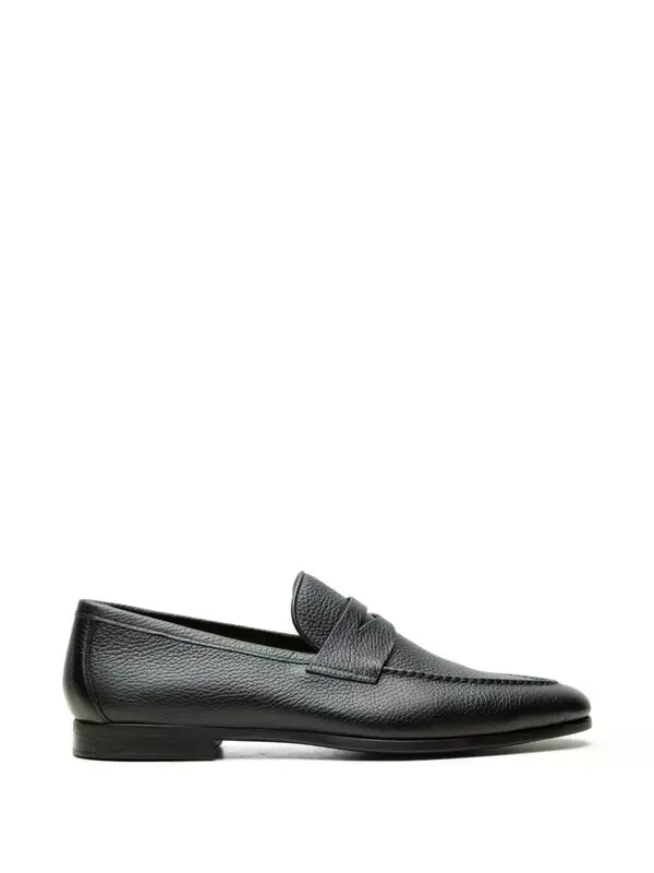 Magnanni Diezma Ii Pebbled Leather Loafers - Black