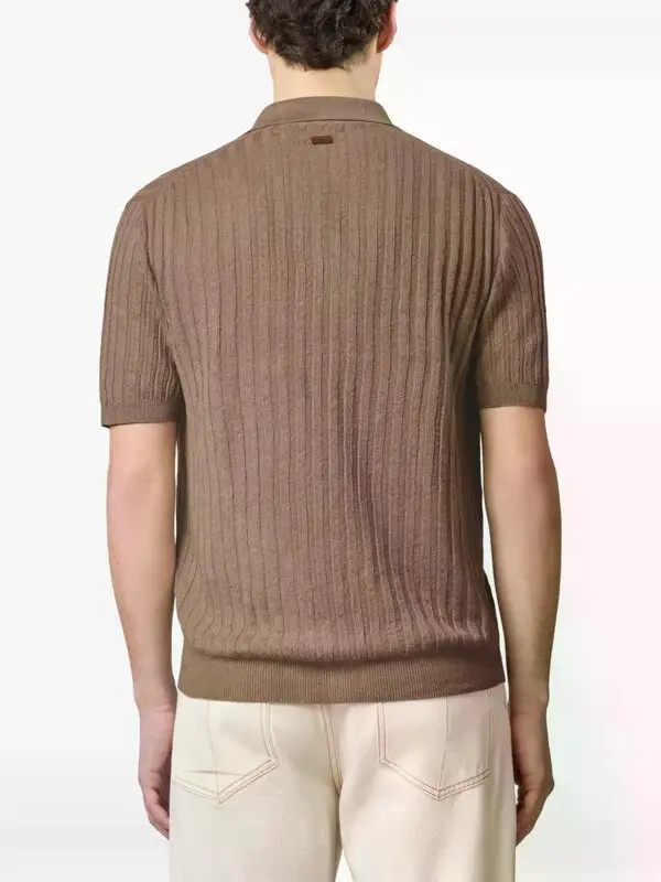 TOD'S Ribbed Short-sleeve Polo Shirt