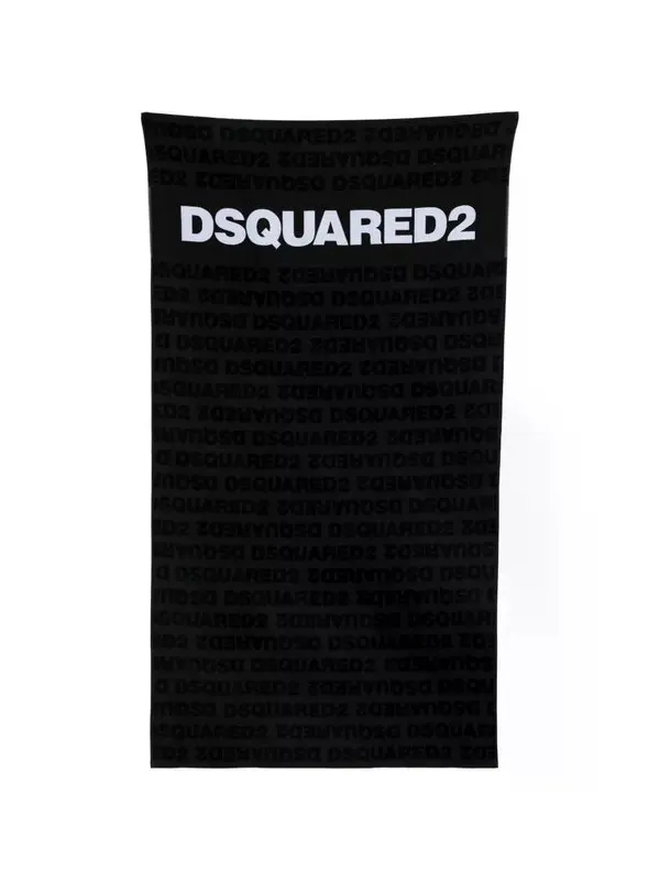Dsquared2 Logo-patern Beach Towel - Black