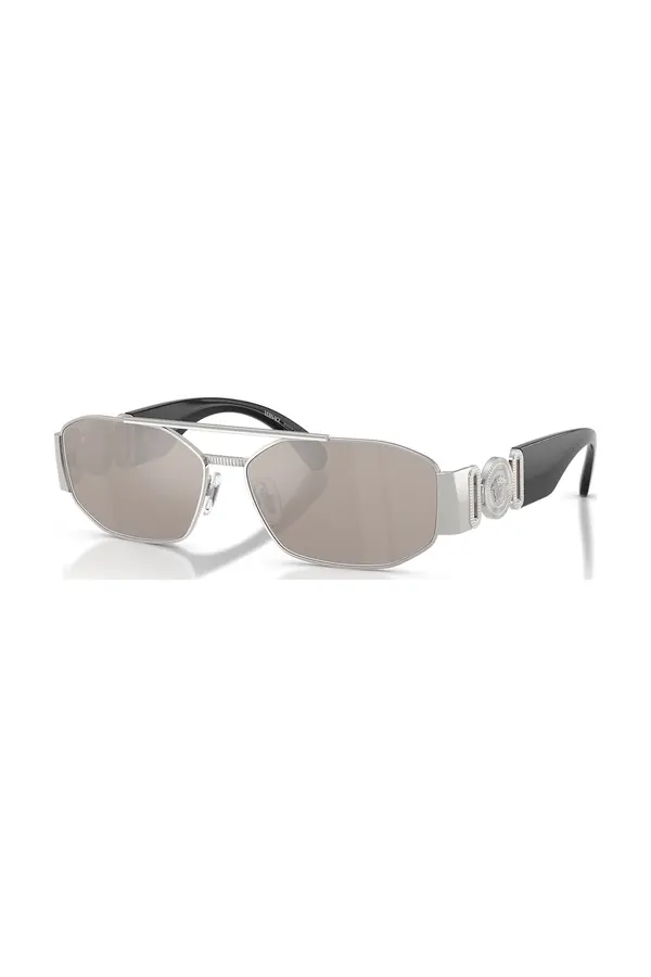 Versace Irregular Sunglasses With Mirrored Lenses - Metallic