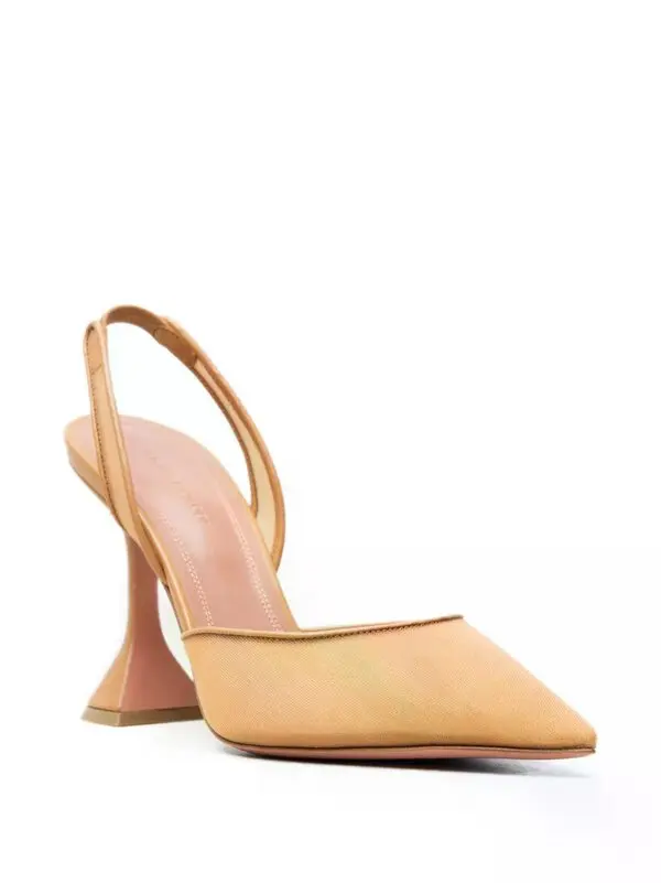Amina Muaddi Holli Mesh Slingback Pumps