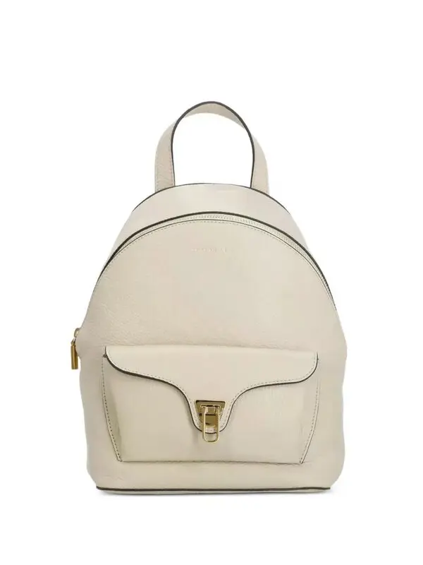 COCCINELLE Beat Pebbled Leather Small Backpack - Neutrals