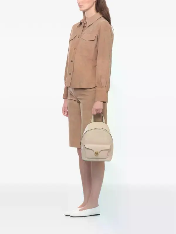 COCCINELLE Beat Pebbled Leather Small Backpack - Neutrals