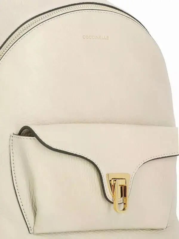 COCCINELLE Beat Pebbled Leather Small Backpack - Neutrals