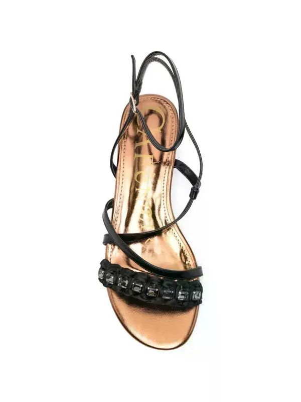 CAFÈNOIR Crystal-embellished Braided Sandals