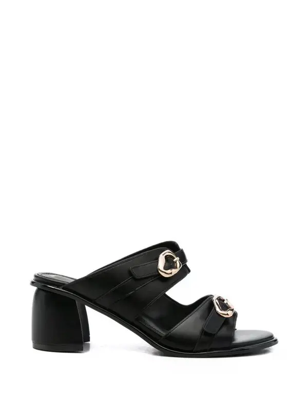 CAFÈNOIR Buckle-strap Block-heel Sandals