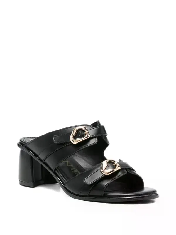 CAFÈNOIR Buckle-strap Block-heel Sandals