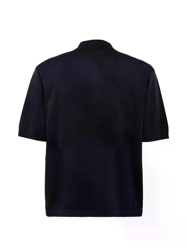 LANEUS Knitted Cotton Shirt - Blue