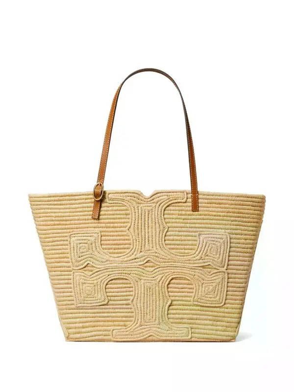 Tory Burch Ella Structured Straw Tote Bag - Neutrals