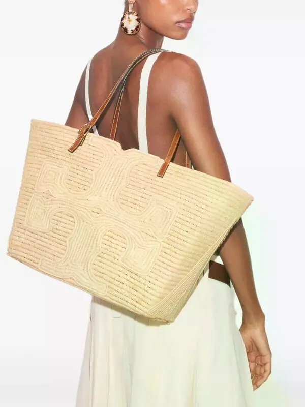 Tory Burch Large Ella Raffia Tote - Neutrals