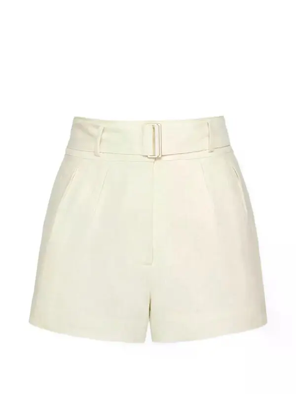 HEVRON Zinna Belted Pleated Shorts - Neutrals