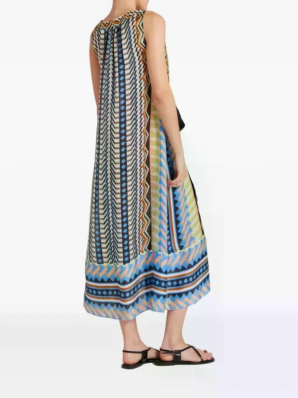 TEMPERLEY LONDON Geometric Print V-neck Dress - Black