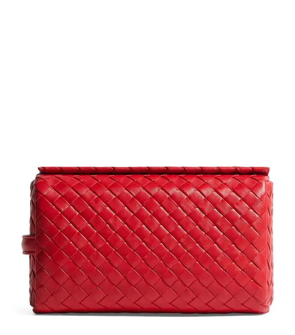 Bottega Veneta Small Leather Cubo Pouch - Red