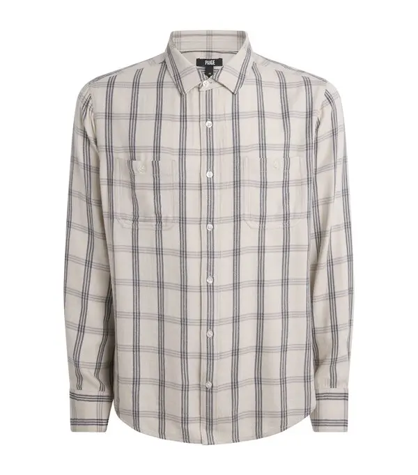 Paige Cotton-blend Check Everett Shirt - Blue